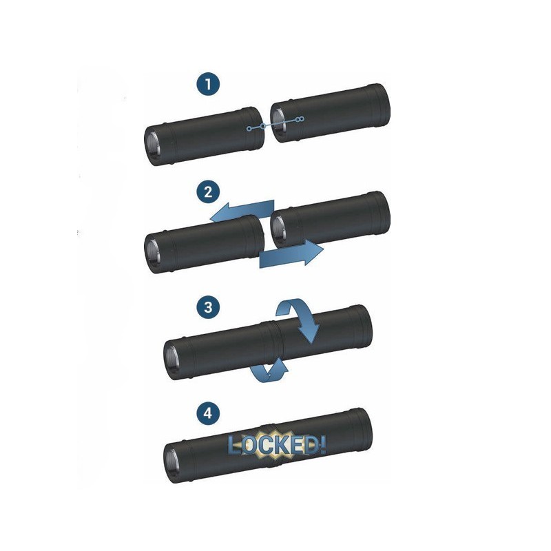 Horizontal concentric connection kit suction cup outlet on top Bofill