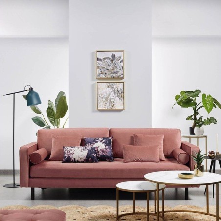 Set di 2 tavolini rotondi 80 e 50 Vetro bianco e acciaio oro KosyForm